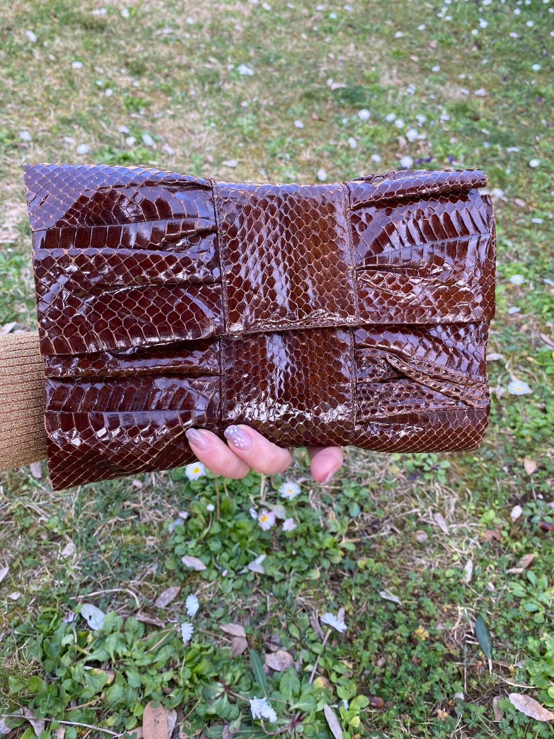 60s Vintage Pochette Python/brown Pochette Leather/pochette in Python ...