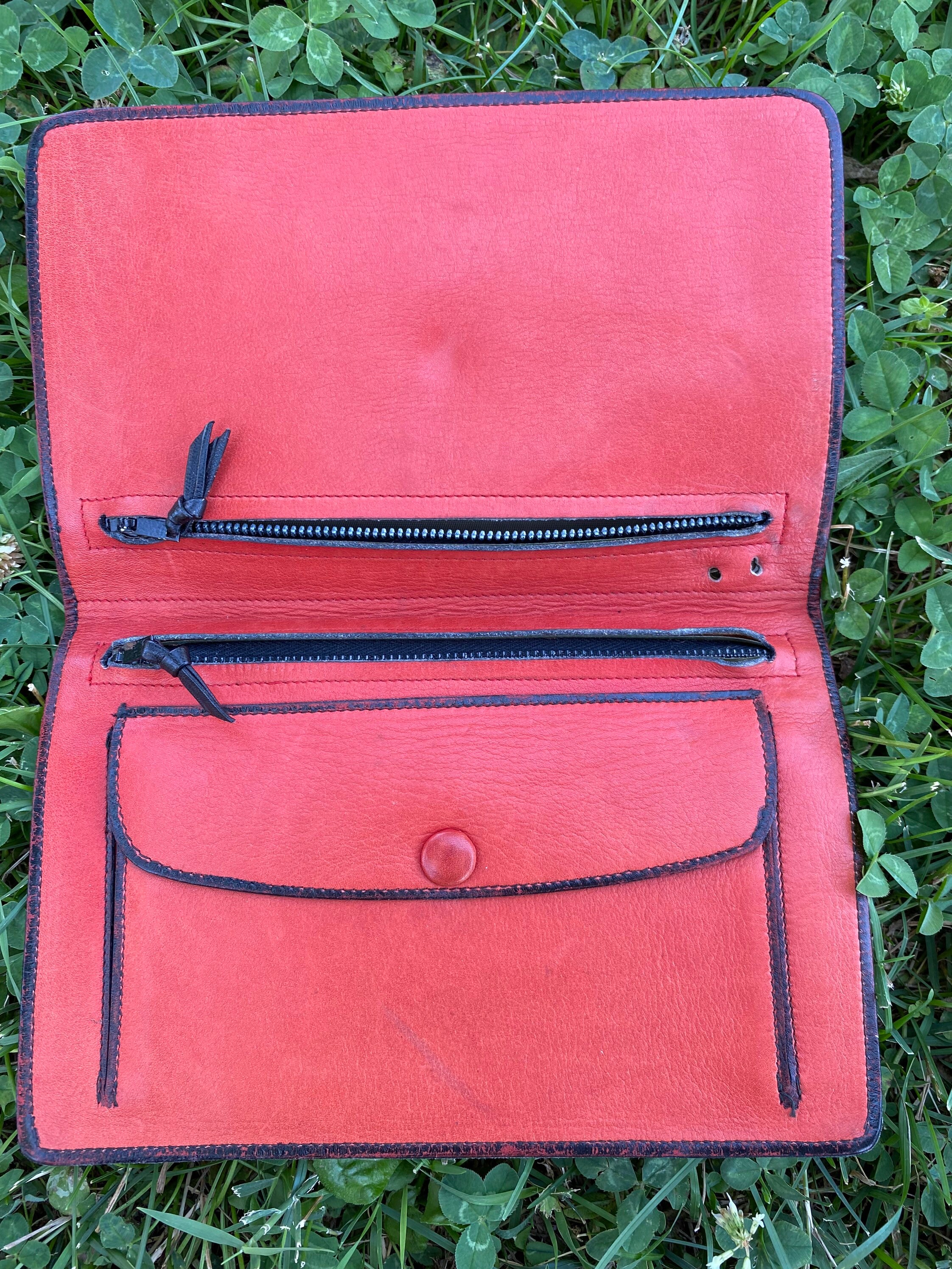 70s Vintage Wallet/black Leather Wallet Italy/vintage Leather - Etsy UK