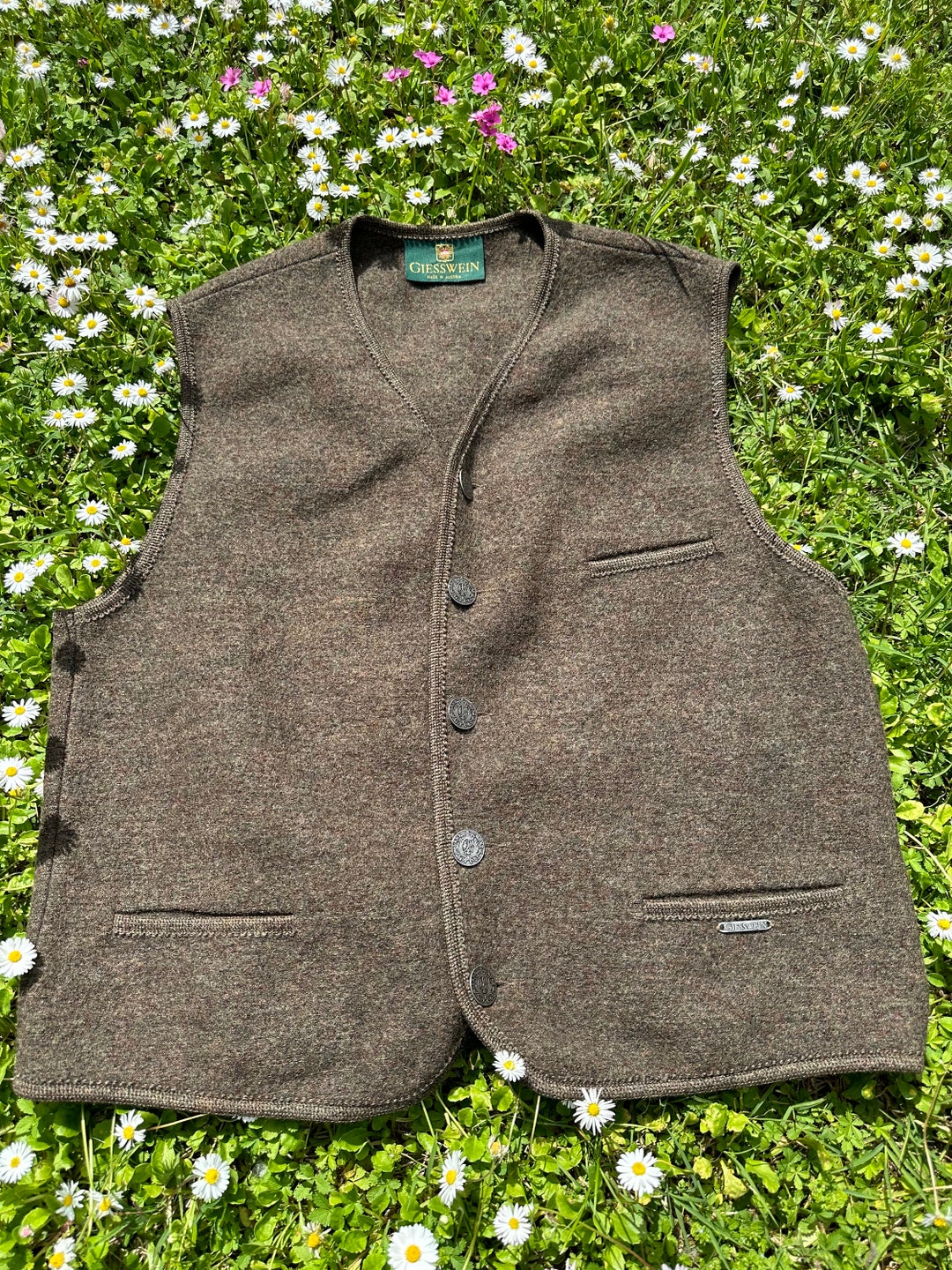 90s Vintage Sweater Vest Giesswein Austria/olive Sweater Pure New Wooldesign Vest Austria/gilet ...