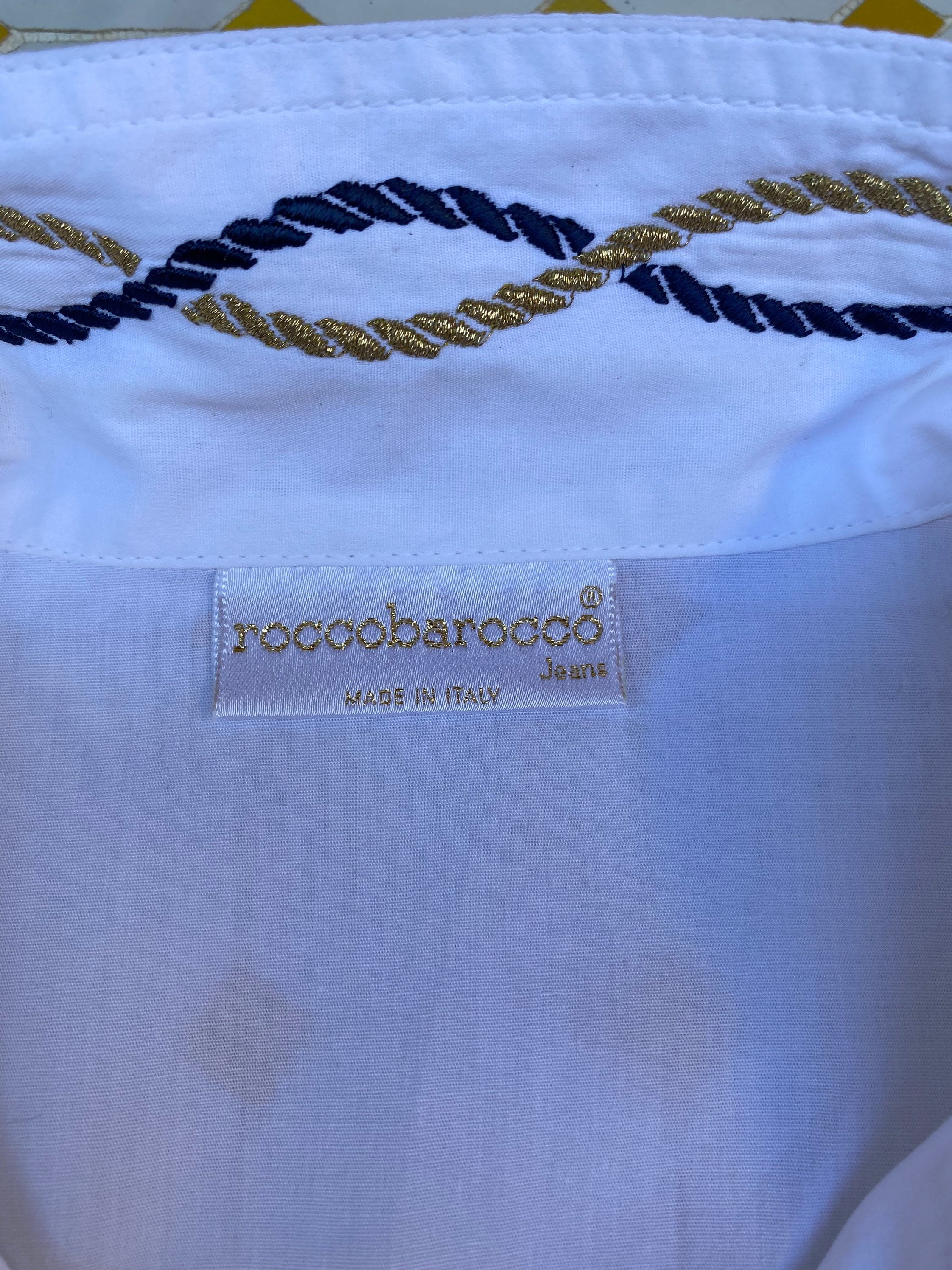 Vintage 90s blouse Roccobarocco/SHIRT VINTAGE COTTON/white | Etsy