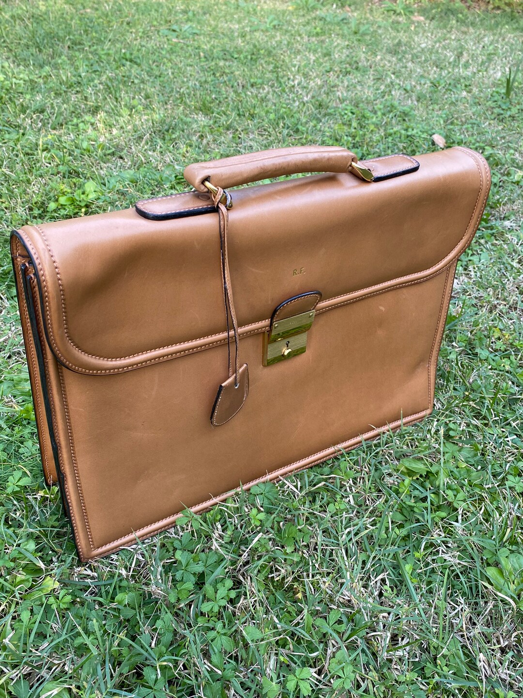 80s Vintage Craftsman Gucci/beige Craftsman Leather/gucci Briefcase 80s ...