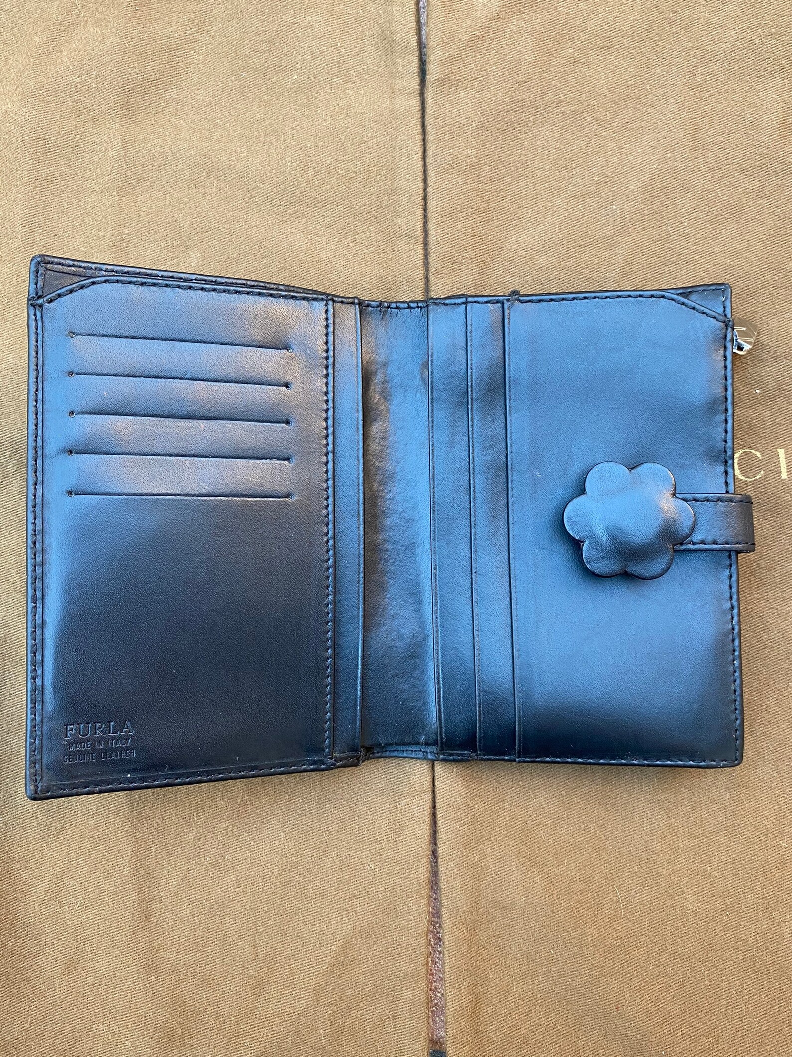 Cartera vintage de los años 90 Furla / cartera de cuero negro | Etsy