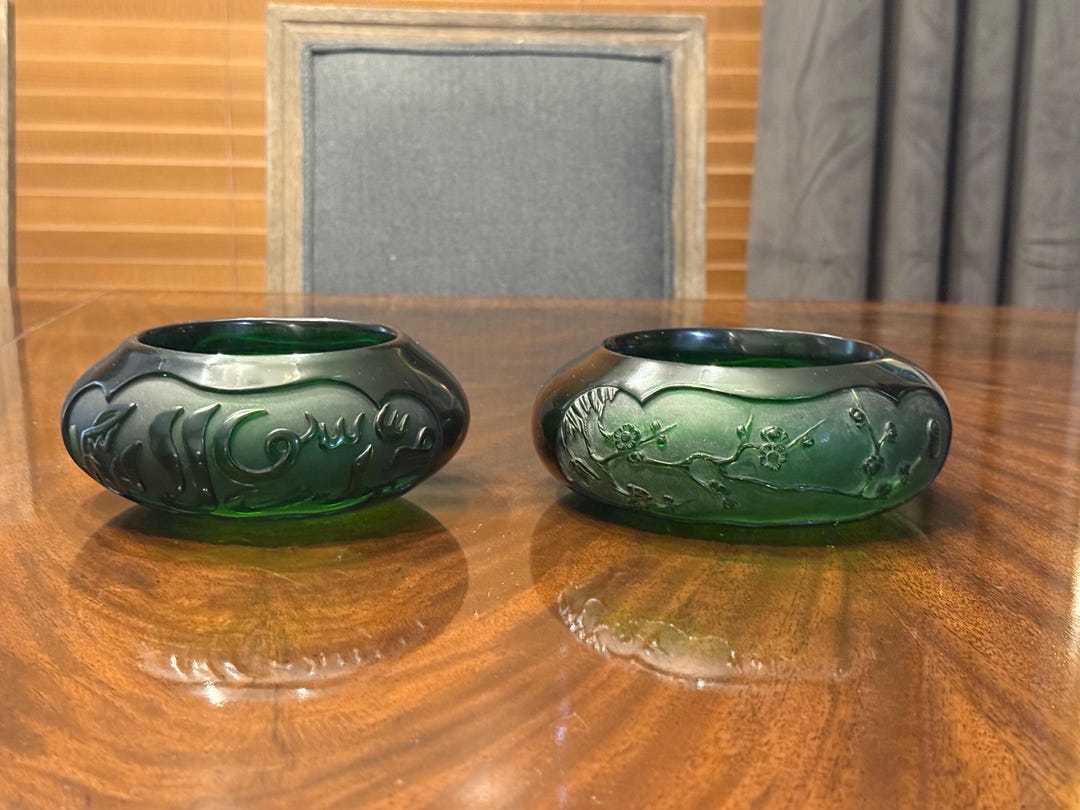 Chinese Export Peking Glass Bowls, Having Arabic Calligraphy and ...