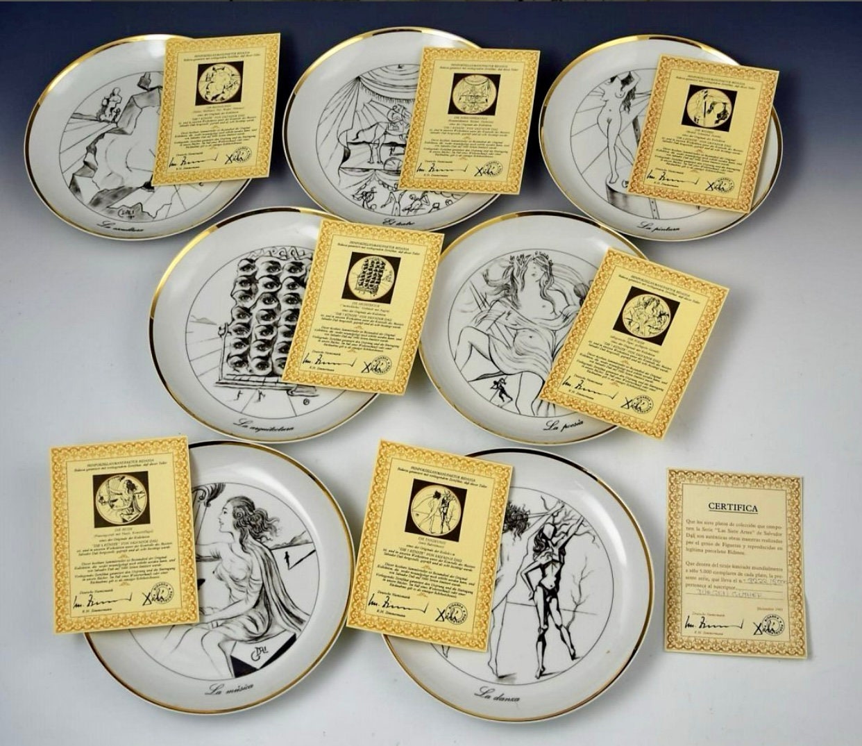 Salvador Dali, Rare Complete Set of the Limited Edition “the Seven Arts ...