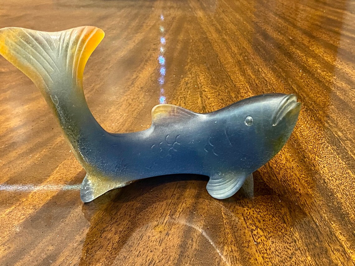 Daum Pate De Verre Fish Sculptures, a Pair - Etsy
