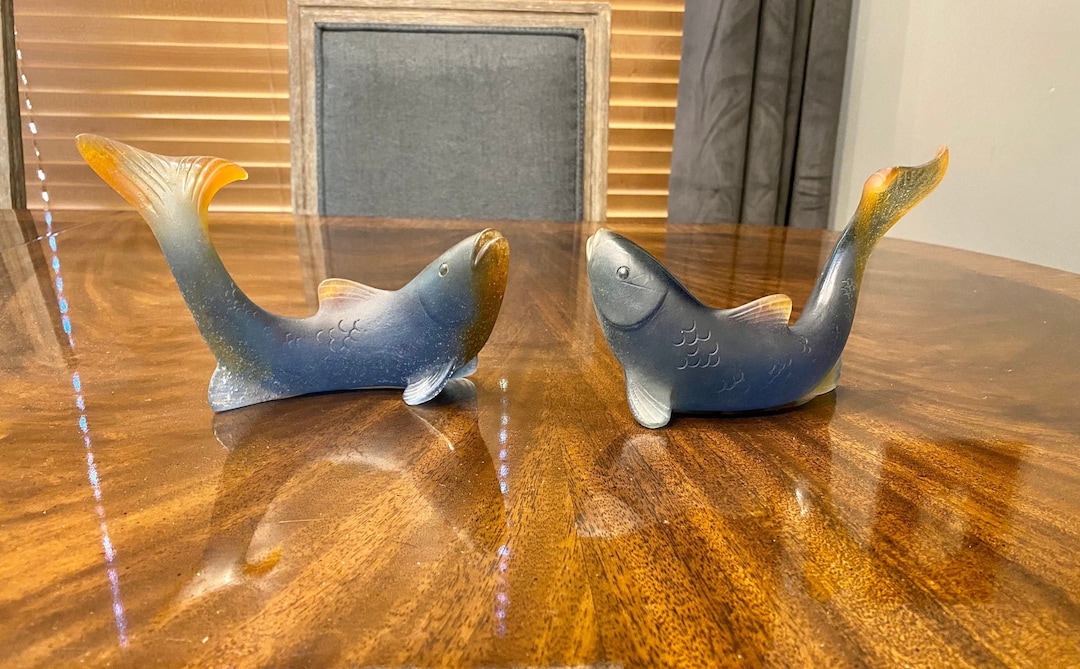 Daum Pate De Verre Fish Sculptures, a Pair - Etsy