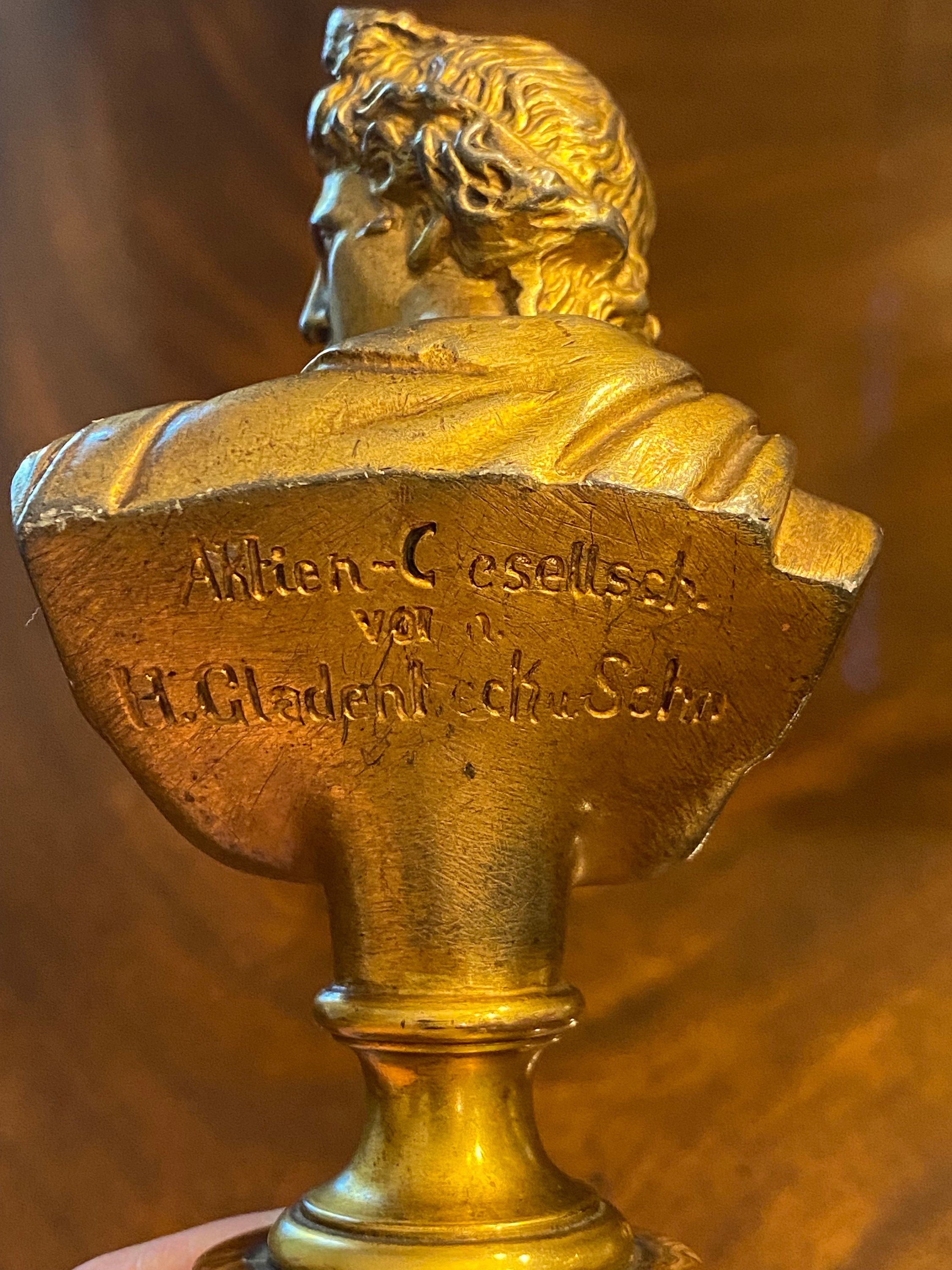 Apollo Belvedere Gilt Bronze Bust by Gladenbeck and Sons Foundry - Etsy
