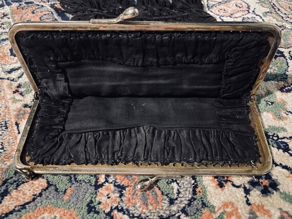 Antique Edwardian purse black true vintage 1900s - Gem