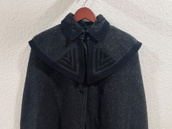 Antique Edwardian wool cape art nouveau 1900s - Gem