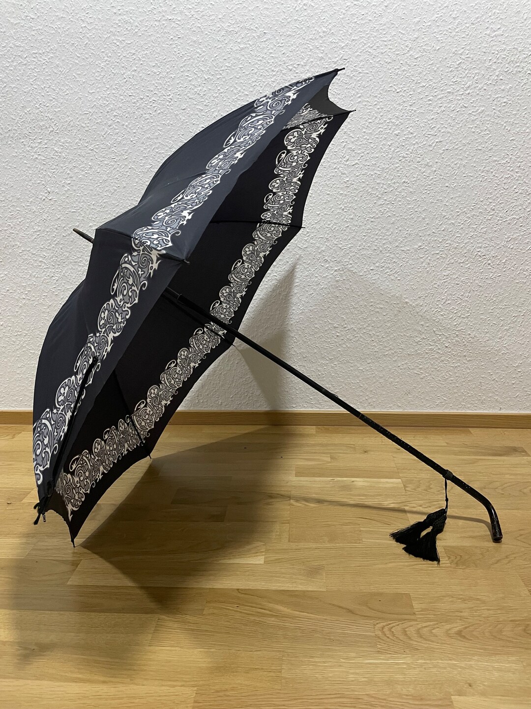 Antique Edwardian Parasol Wooden Art Nouveau and Silk 1900s Original - Etsy