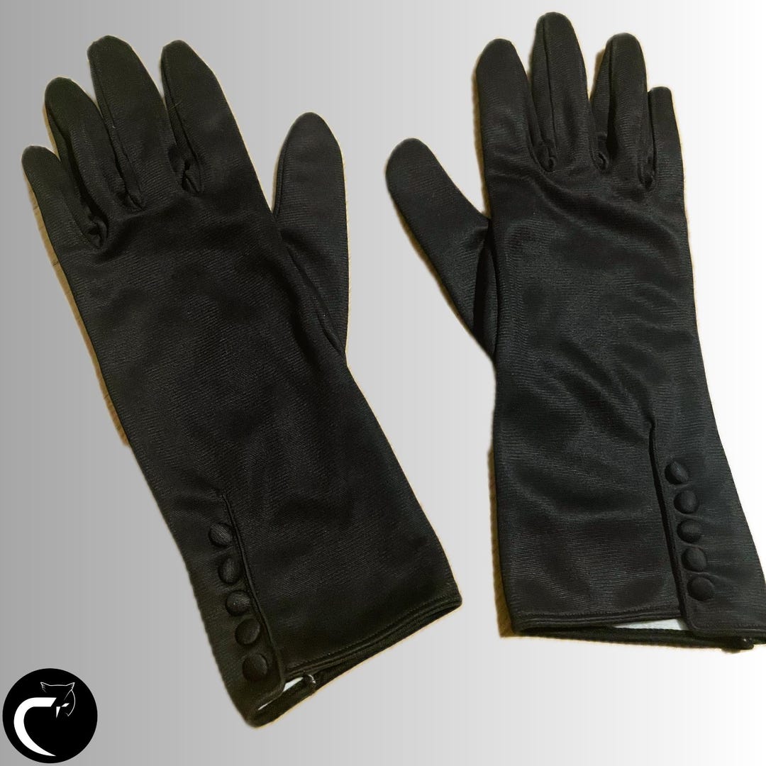 1920s / Antique Elegant Black Gloves With Buttons as Deco Art Deco - Etsy