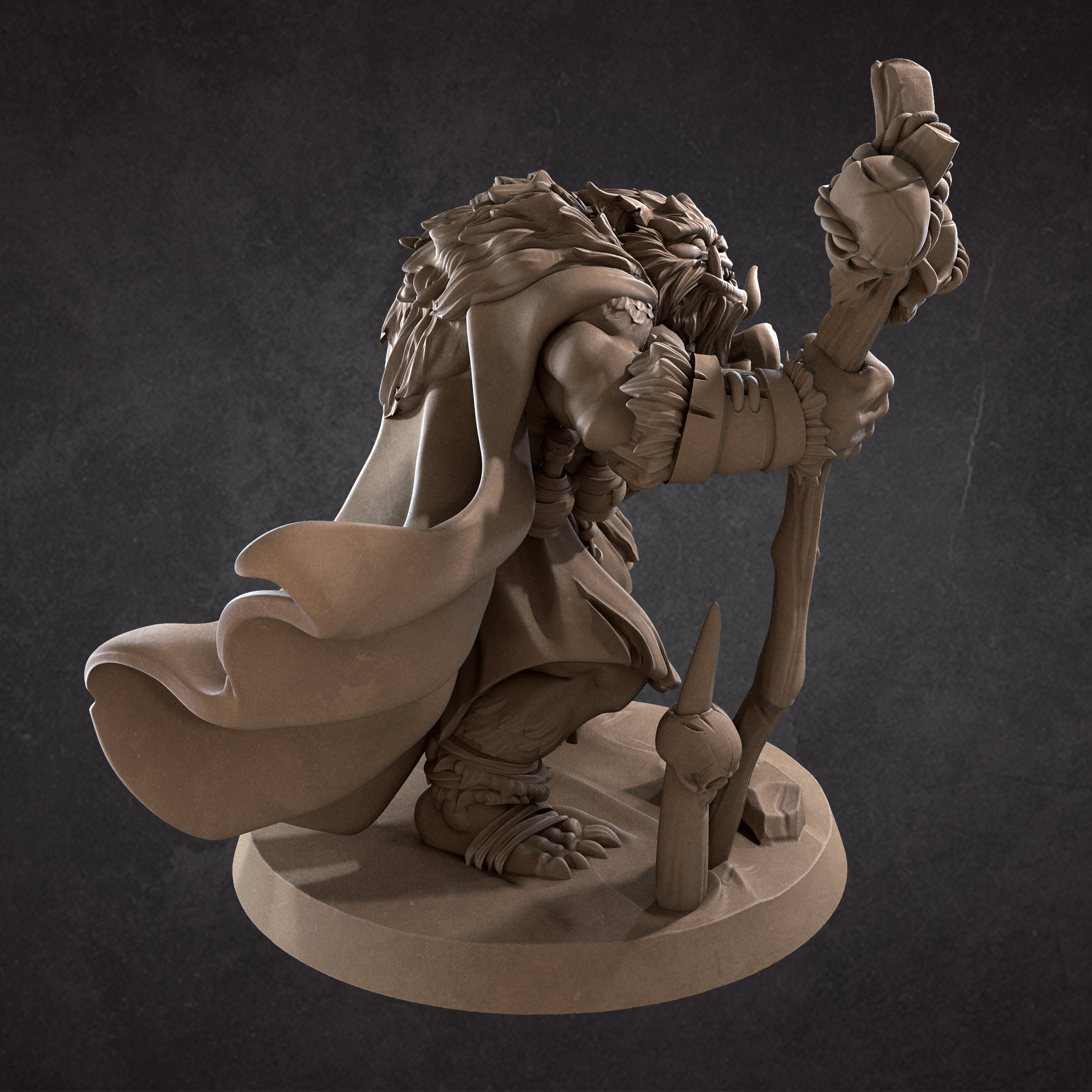 Bugbear Wizard / Druid 32mm Scale Unpainted Mini for | Etsy