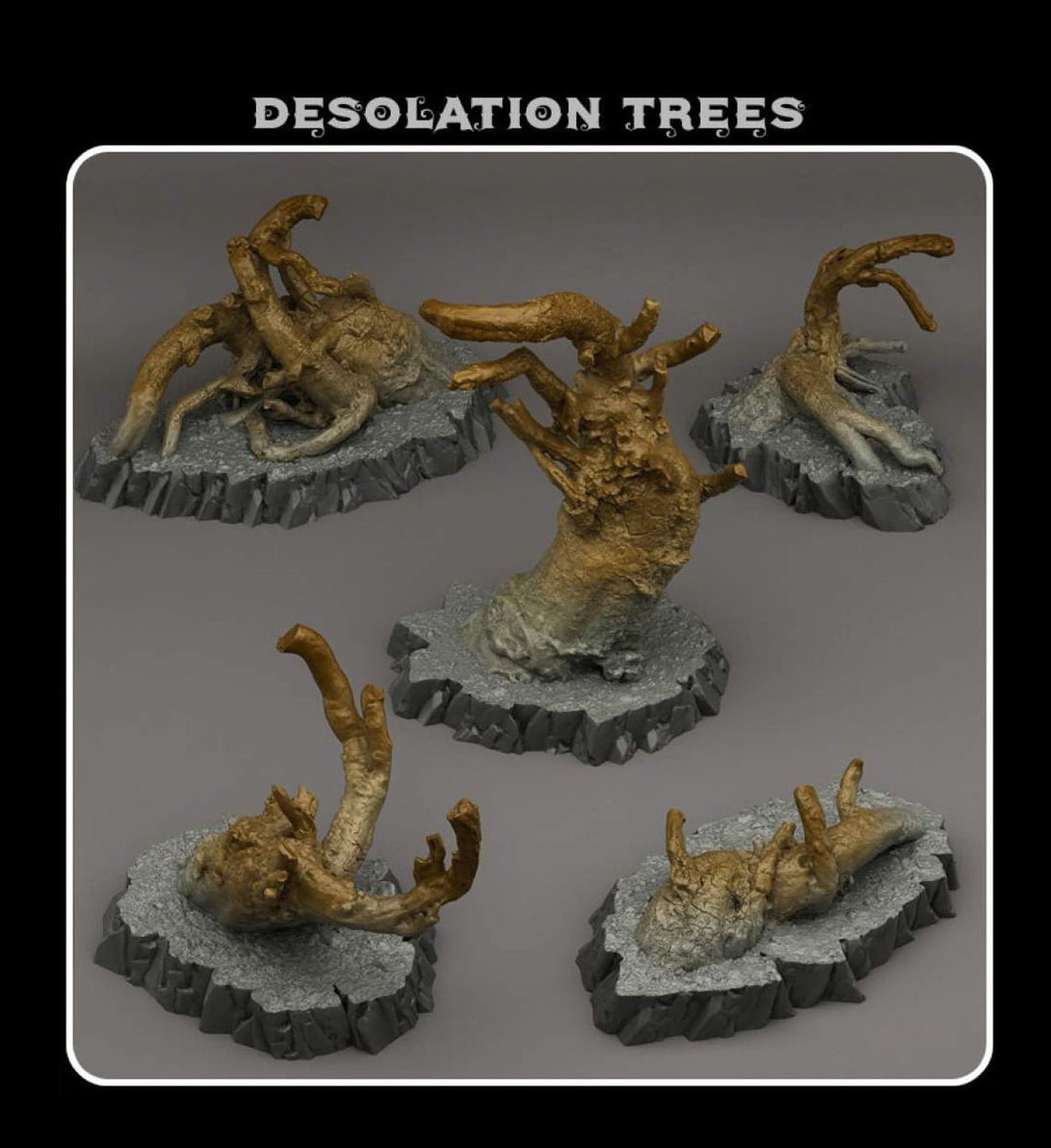 Desolation Trees Scatter Terrain Unpainted Swamp Terrain for Ttrpgs dnd ...