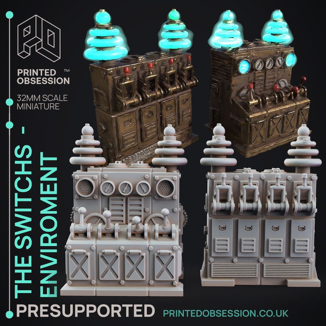 Environmental Switchboard Set Two Pieces Unpainted Mini for Ttrpgs D&D ...