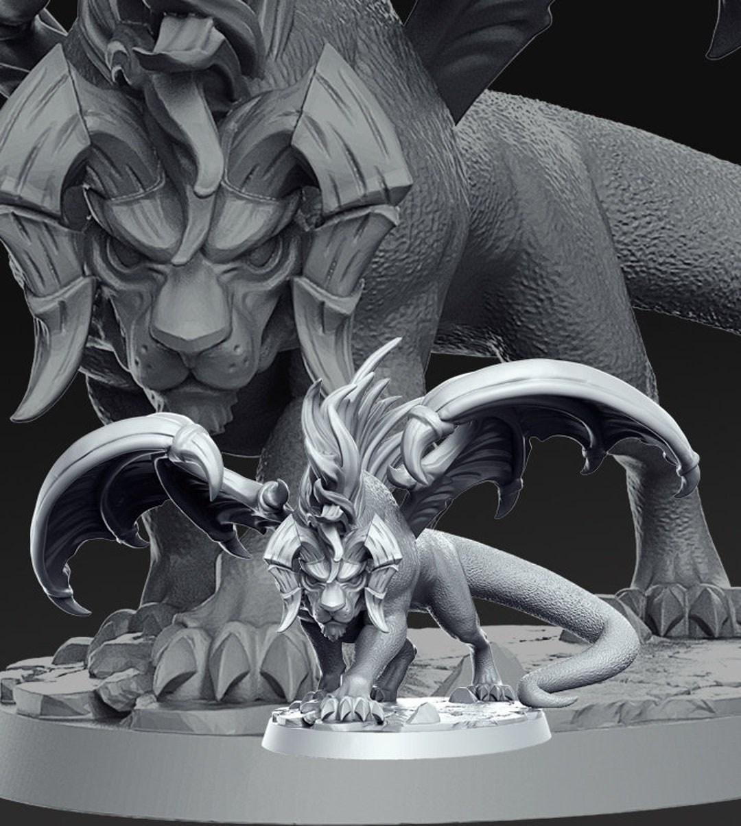 Carac Teostra / Chimera Monster Miniature Unpainted Mini for Ttrpgs D&D ...