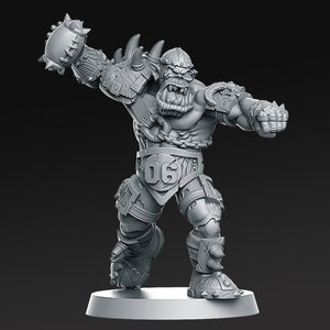 Orc Thrower Fantasy Football 32mm Unpainted Mini for Blood - Etsy