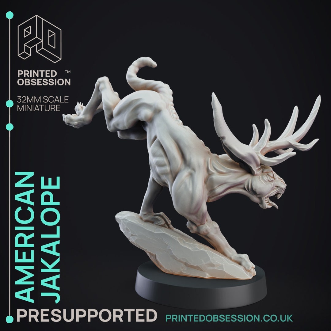 The Jackalope 32mm Scale Unpainted Mini for Ttrpgs D&D, Dnd, Dungeons ...