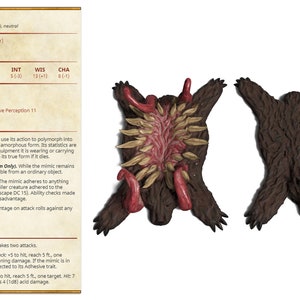 Table, Stool, Barrel, Rug and Chair Mimics Unpainted Mini for Ttrpgs D ...