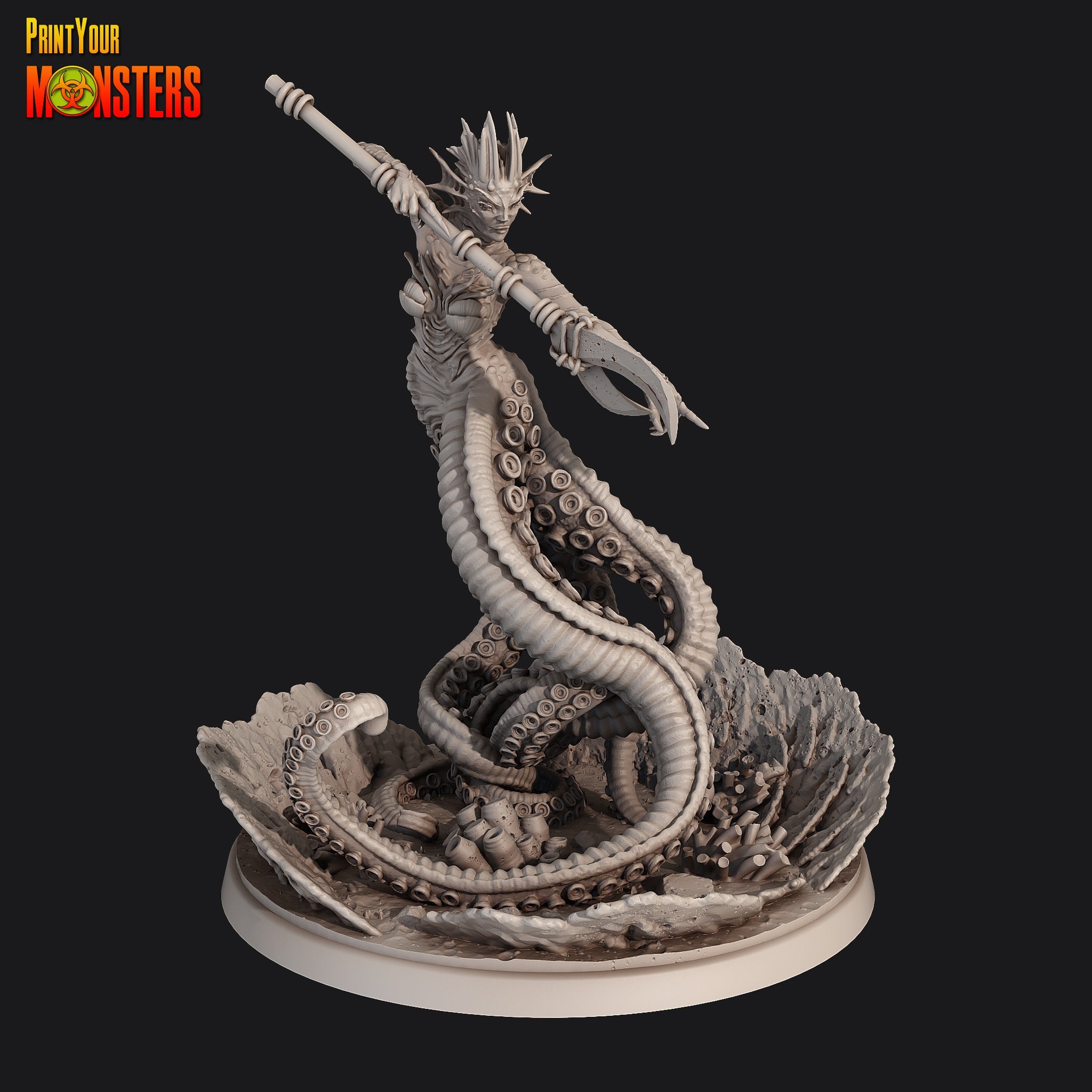 Cecaelia Sanctum Priestess Unpainted Mini for TTRPGs D&D | Etsy