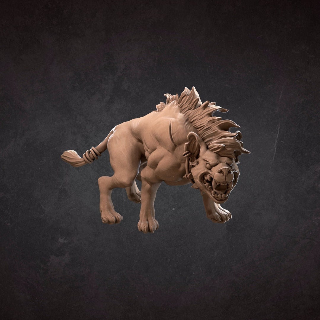 Shen, the Hyena Companion or Monster Mini Unpainted Mini for Ttrpgs D&D ...