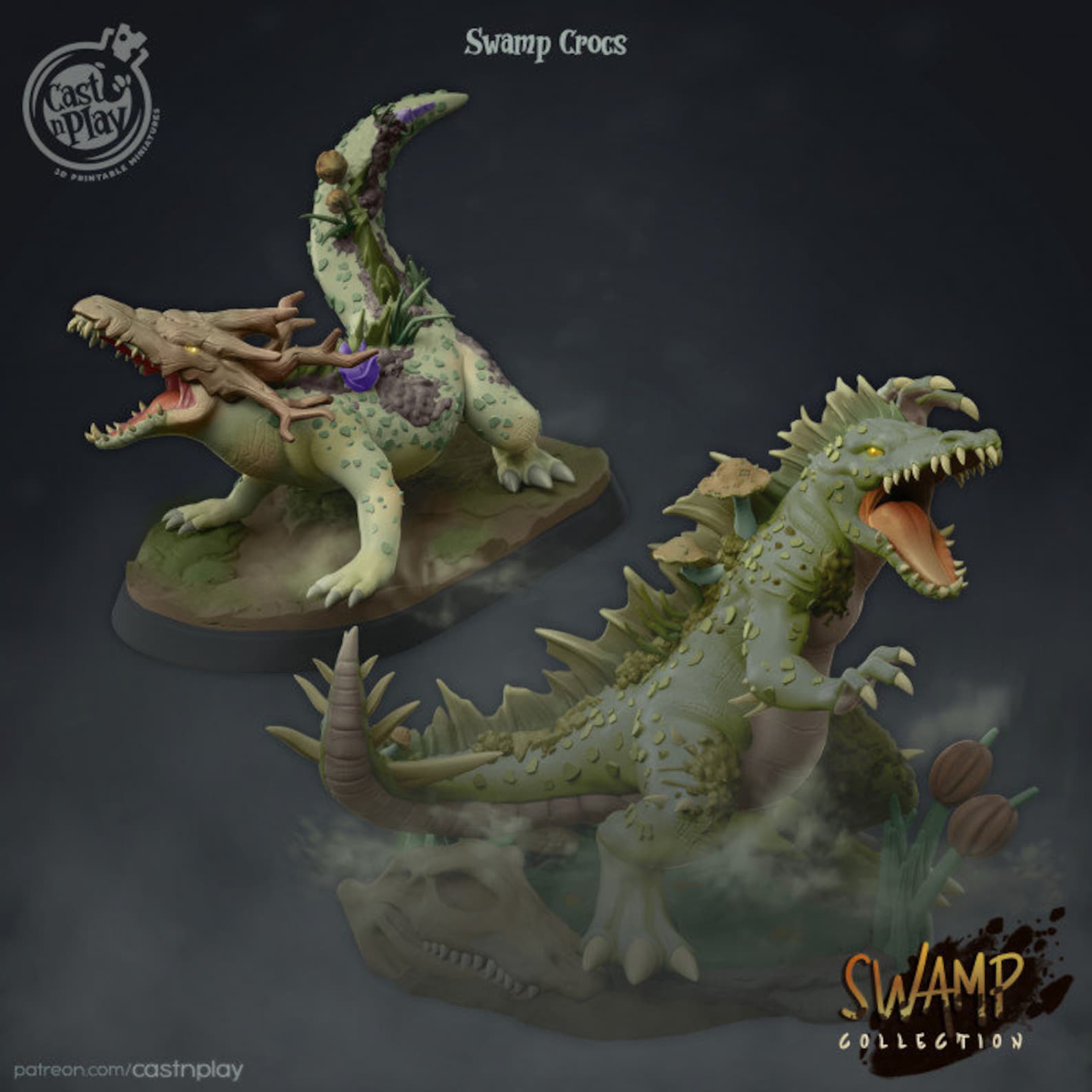 Crocodiles Unpainted Mini for Ttrpgs D&D Dnd Dungeons and - Etsy