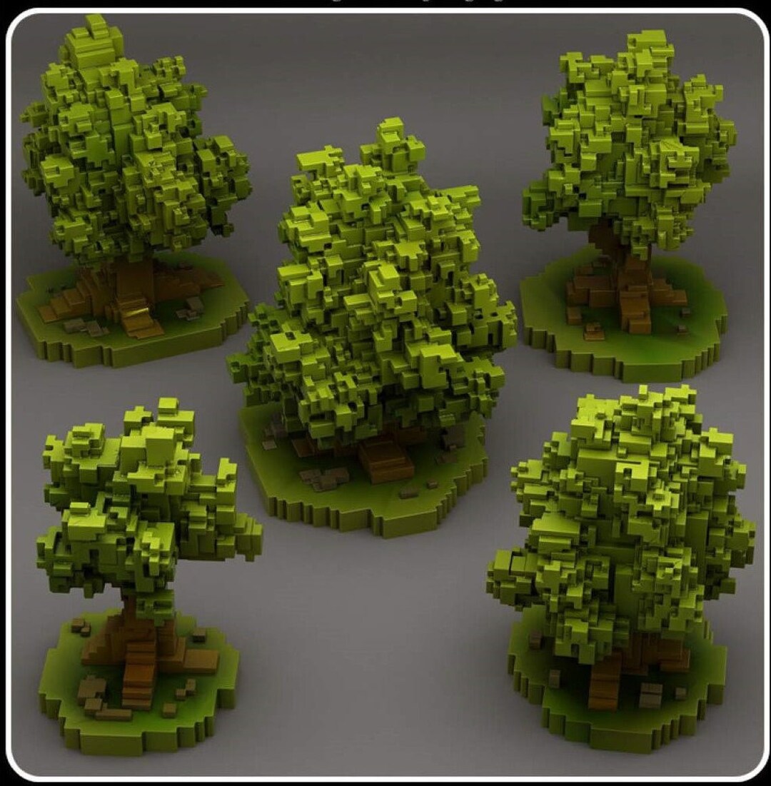 Minecraft Pixel Trees Scatter Terrain Unpainted Terrain for Ttrpgs dnd ...