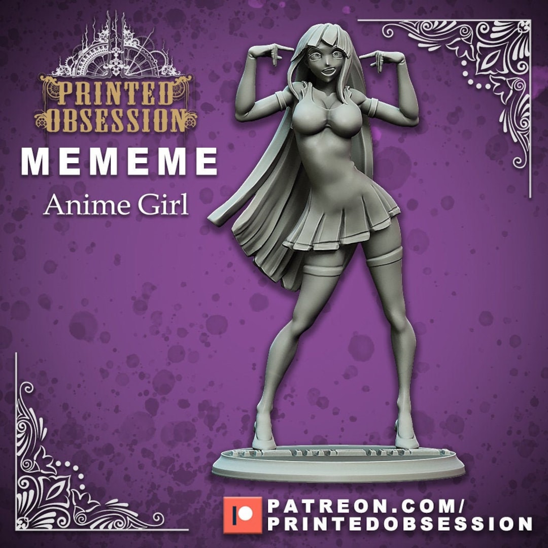 Mememe Girl Approximately 100mm Unpainted Resin Statue for Painting and Collections - Etsy