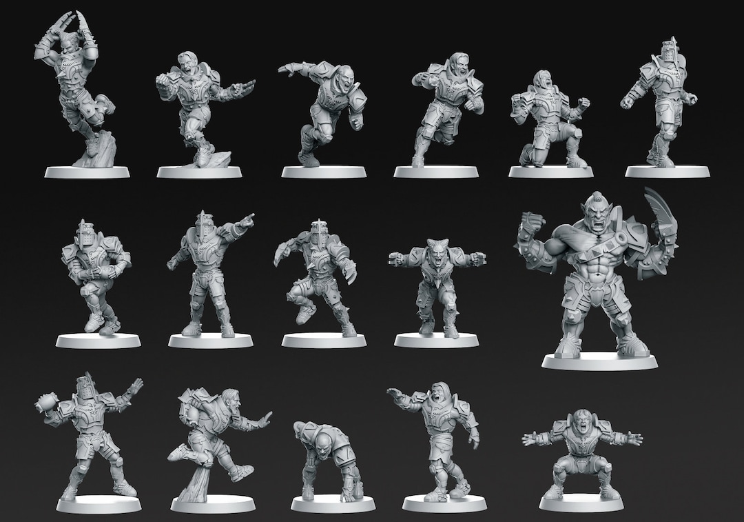 Human Fantasy Football Team Unpainted Minis for Blood Bowl or Ttrpgs D ...