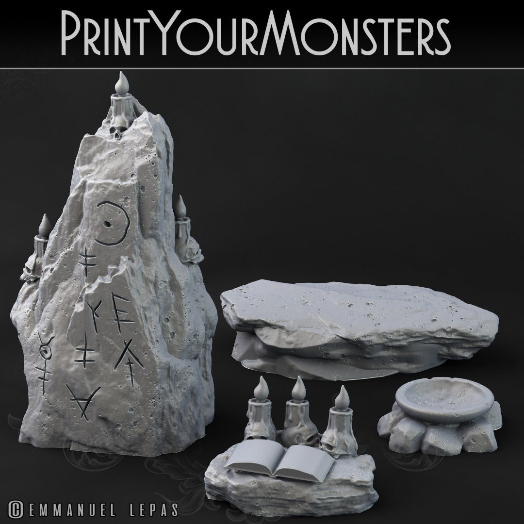 SACRIFICE STONES Unpainted Terrain for Ttrpgs D&D, Dnd, Dungeons and ...