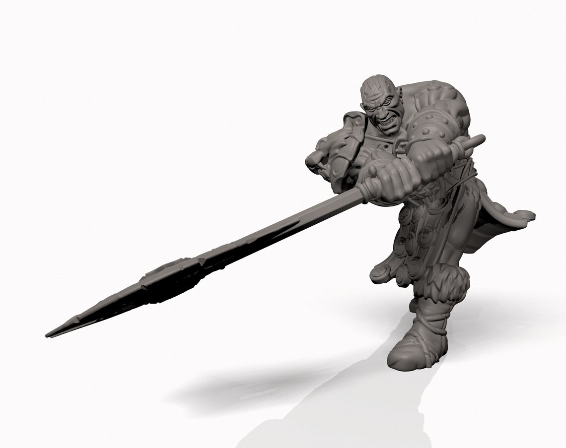 Goliath Barbarian w/ Two Weapon Options / Unpainted Mini for | Etsy