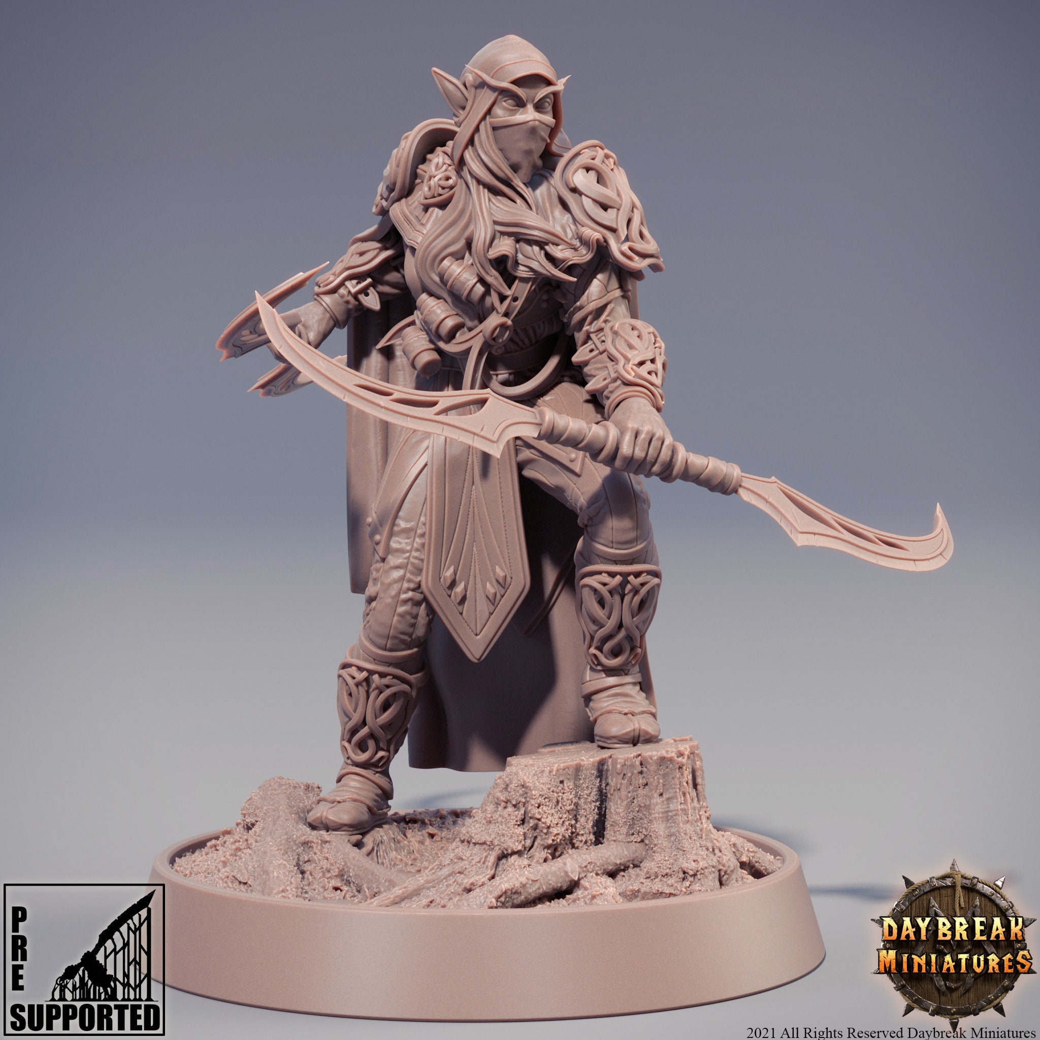Deitin the Whisperer, Wood Elf Rogue / Ranger / Fighter Unpainted Mini ...