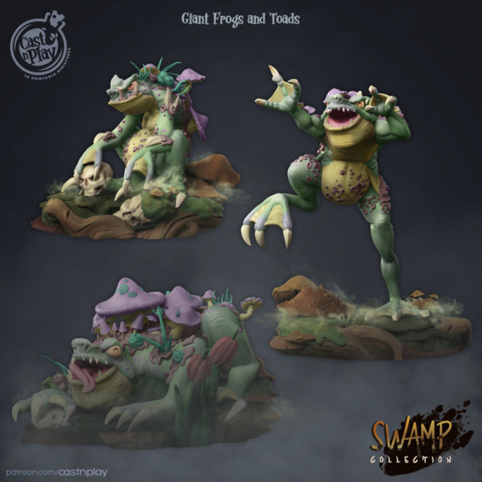 Giant Toads Unpainted Mini for TTRPGs D&D, DnD, Dungeons and Dragons ...