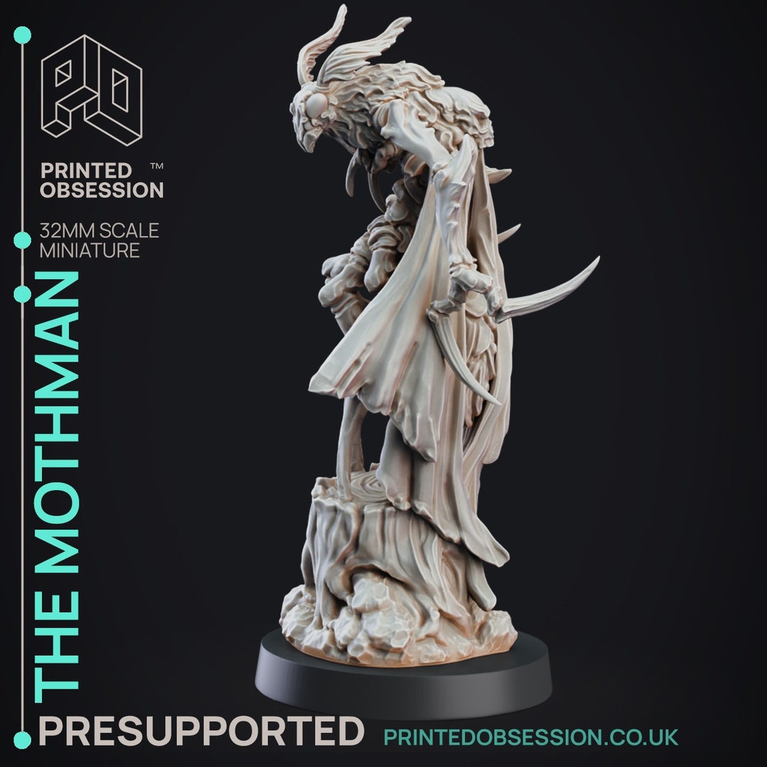 The Mothman 32mm Scale Unpainted Mini for Ttrpgs D&D, Dnd, Dungeons and ...