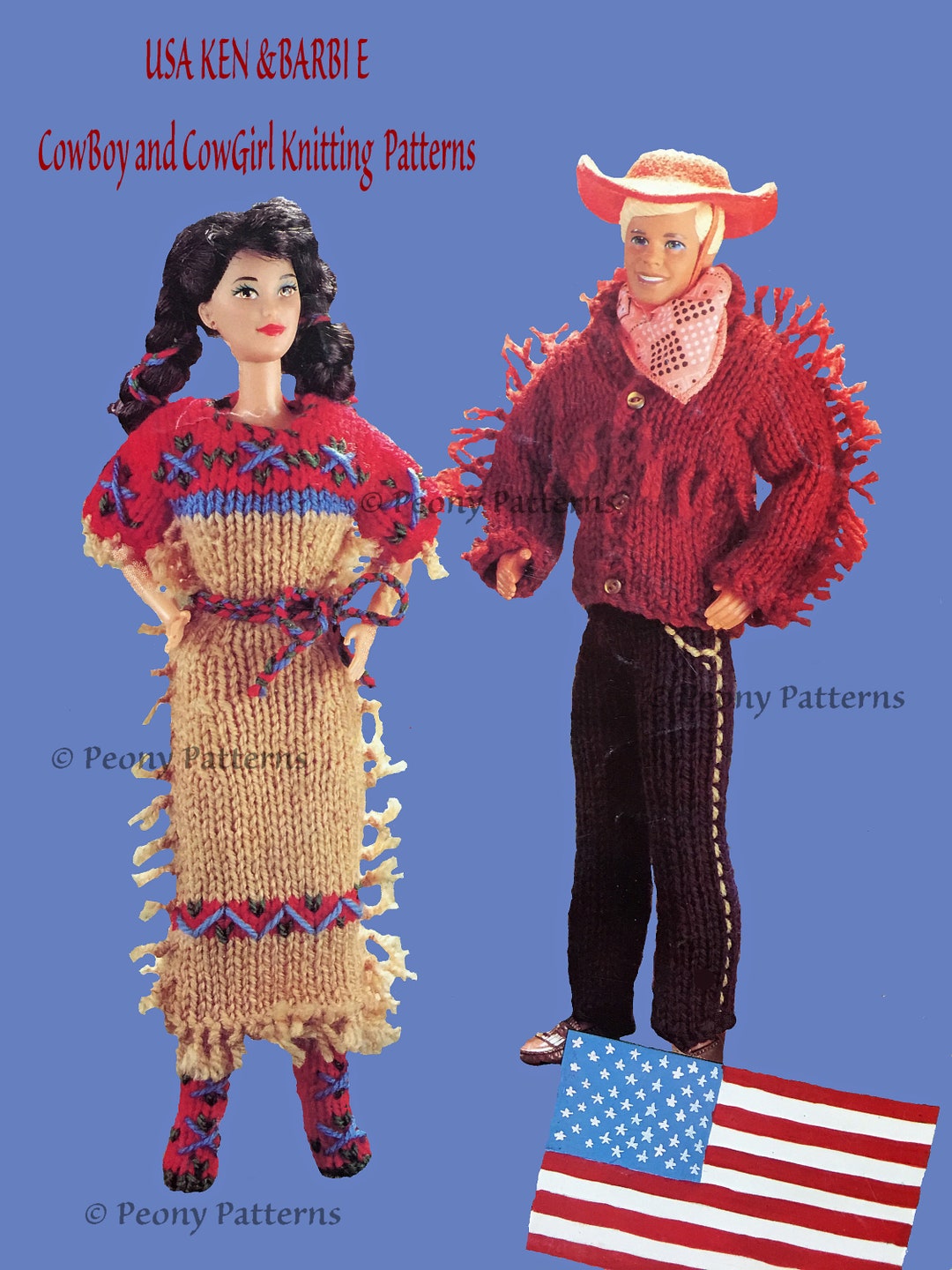 Barbie USA Cowgirl Cowboy Ken and Barbie Outfit Barbie - Etsy