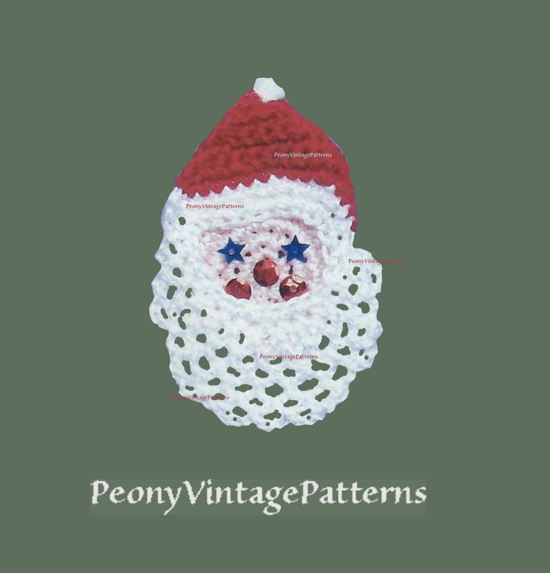 Jolly Vintage Santa Father Christmas Crochet Pattern Use as Decoration ...