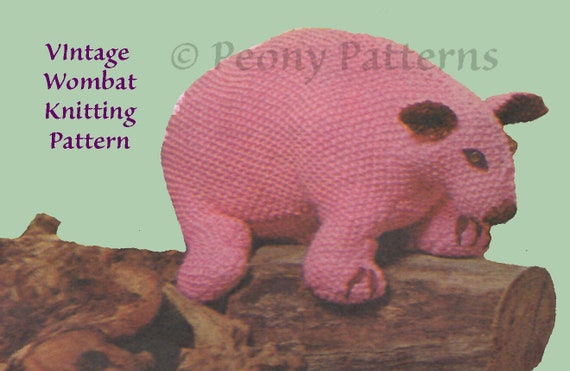 Cute vintage wombat knitting pattern l PDF Instant Download | Etsy