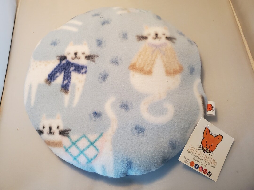 Kitties on Blue Large Fleece Round Disc Snuggle Safe Lined Cover - Etsy
