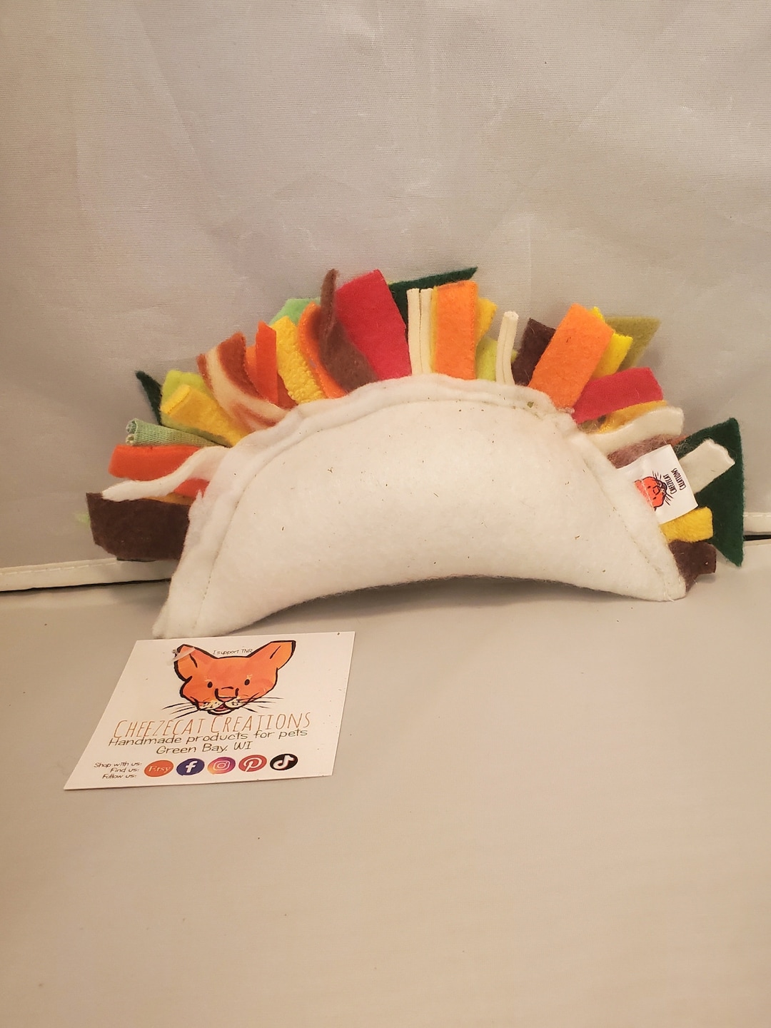 Large Noisy Crinkle Sound Double Taco Cat Organic Catnip Food Toy for ...