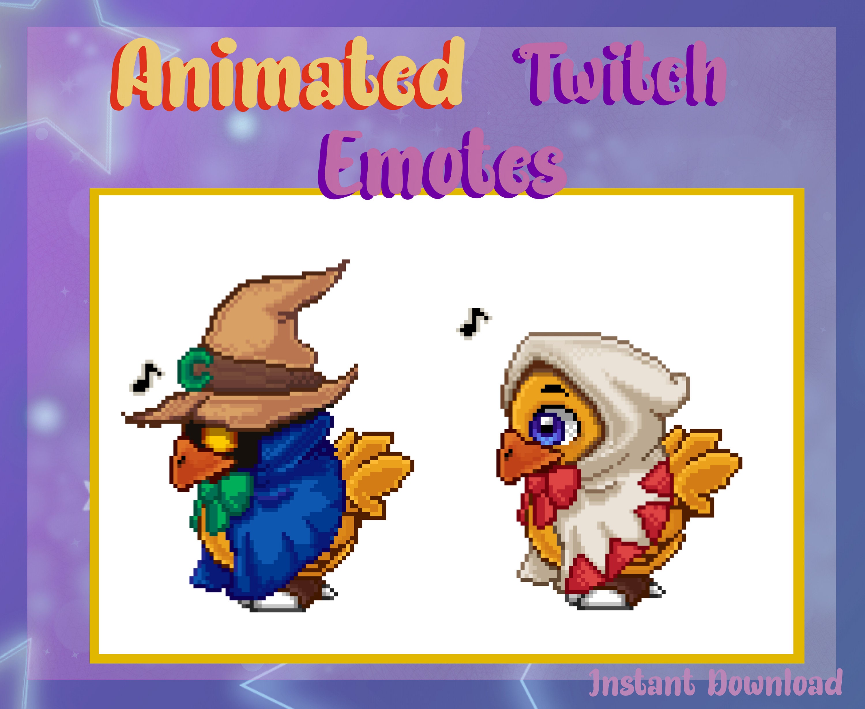 Singing Mage Chickens Animated 2-pack - Etsy
