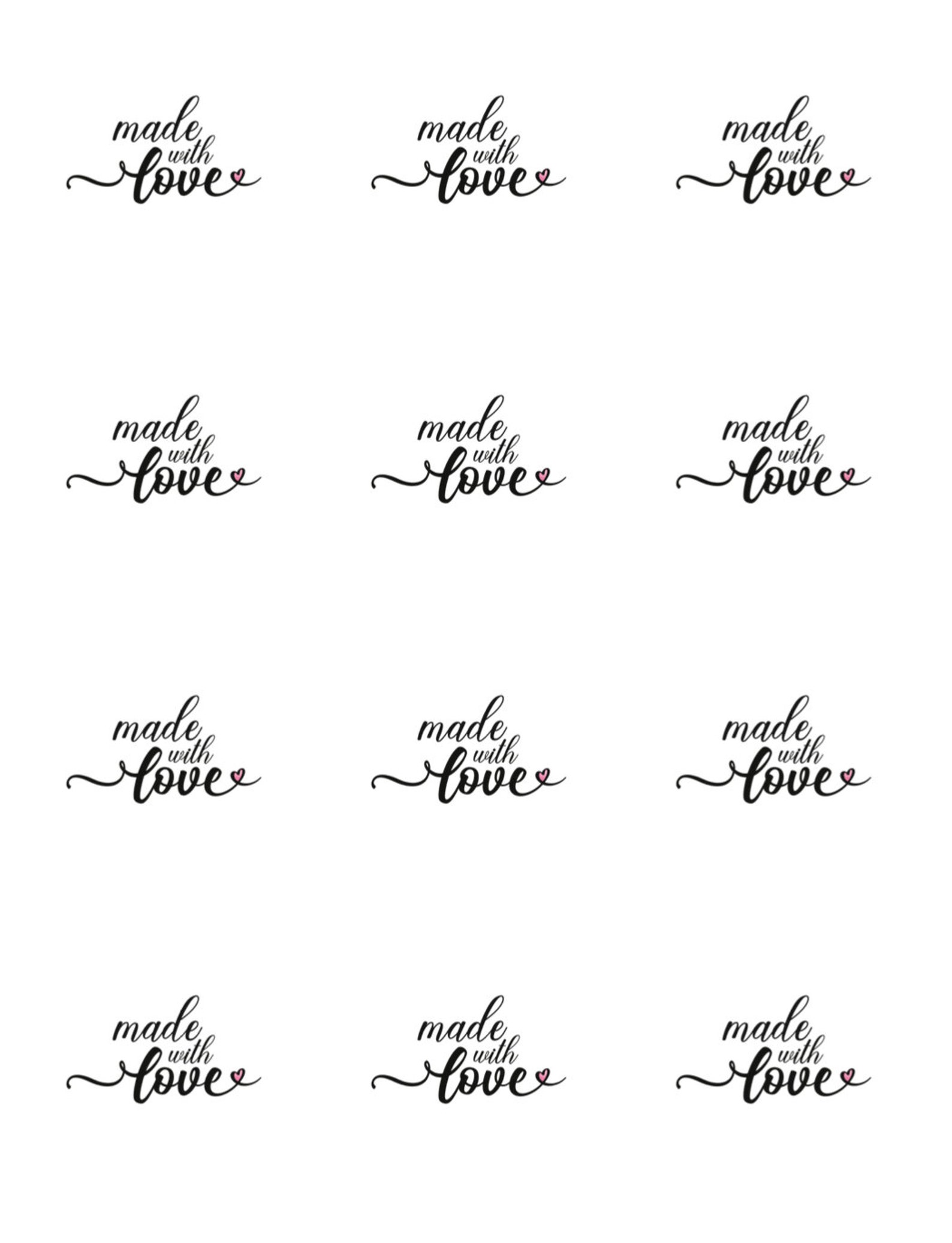Made With Love Label *DIGITAL FILE* - Etsy