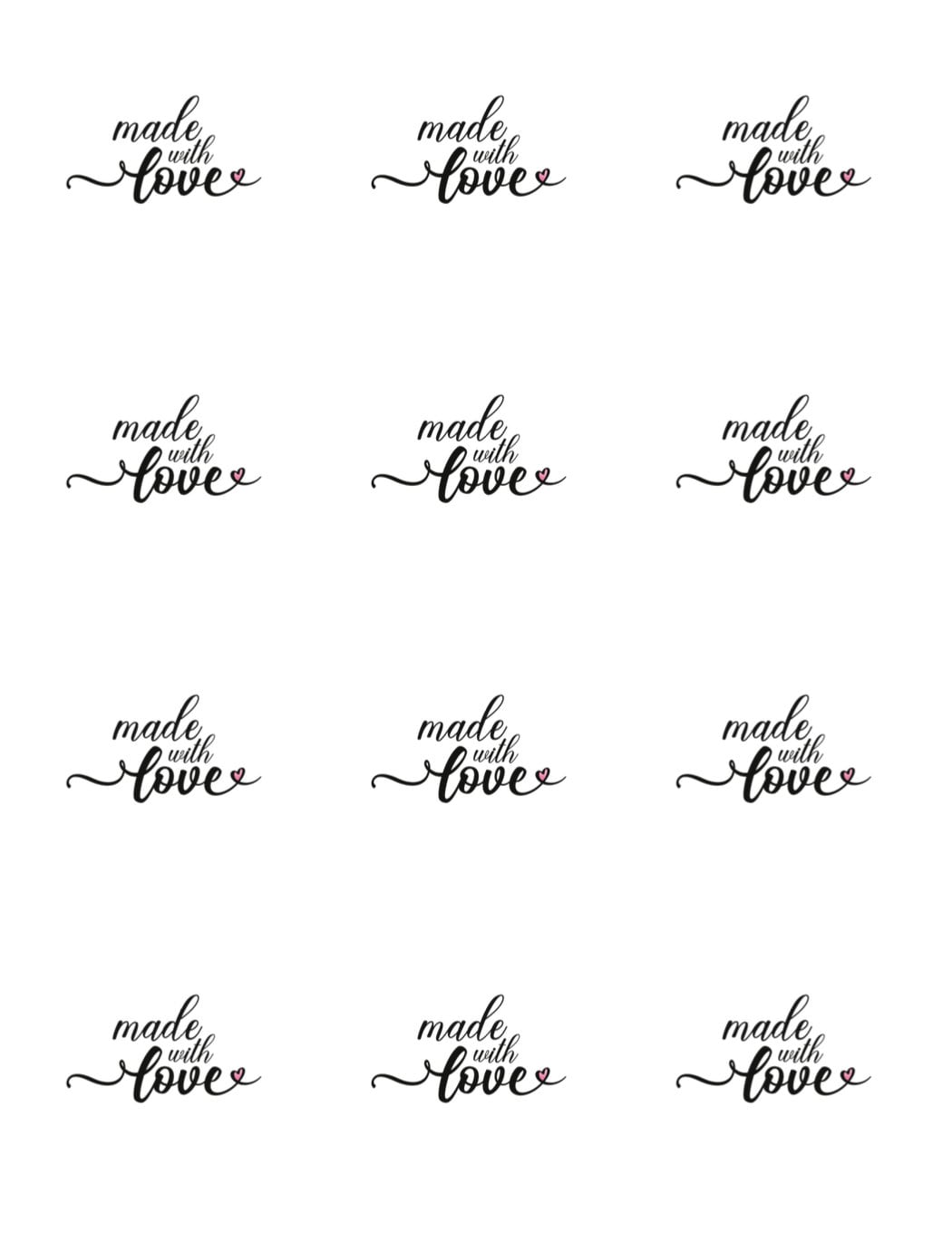 Made With Love Label DIGITAL FILE - Etsy