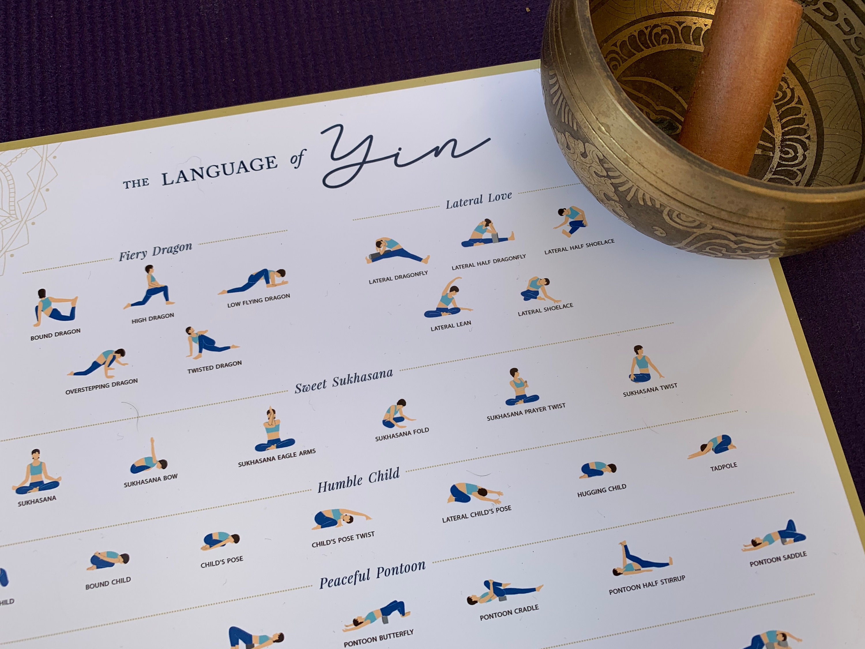 Yin Yoga Poses Poster - Yoga Poses Illustrations With Names - Printable ...