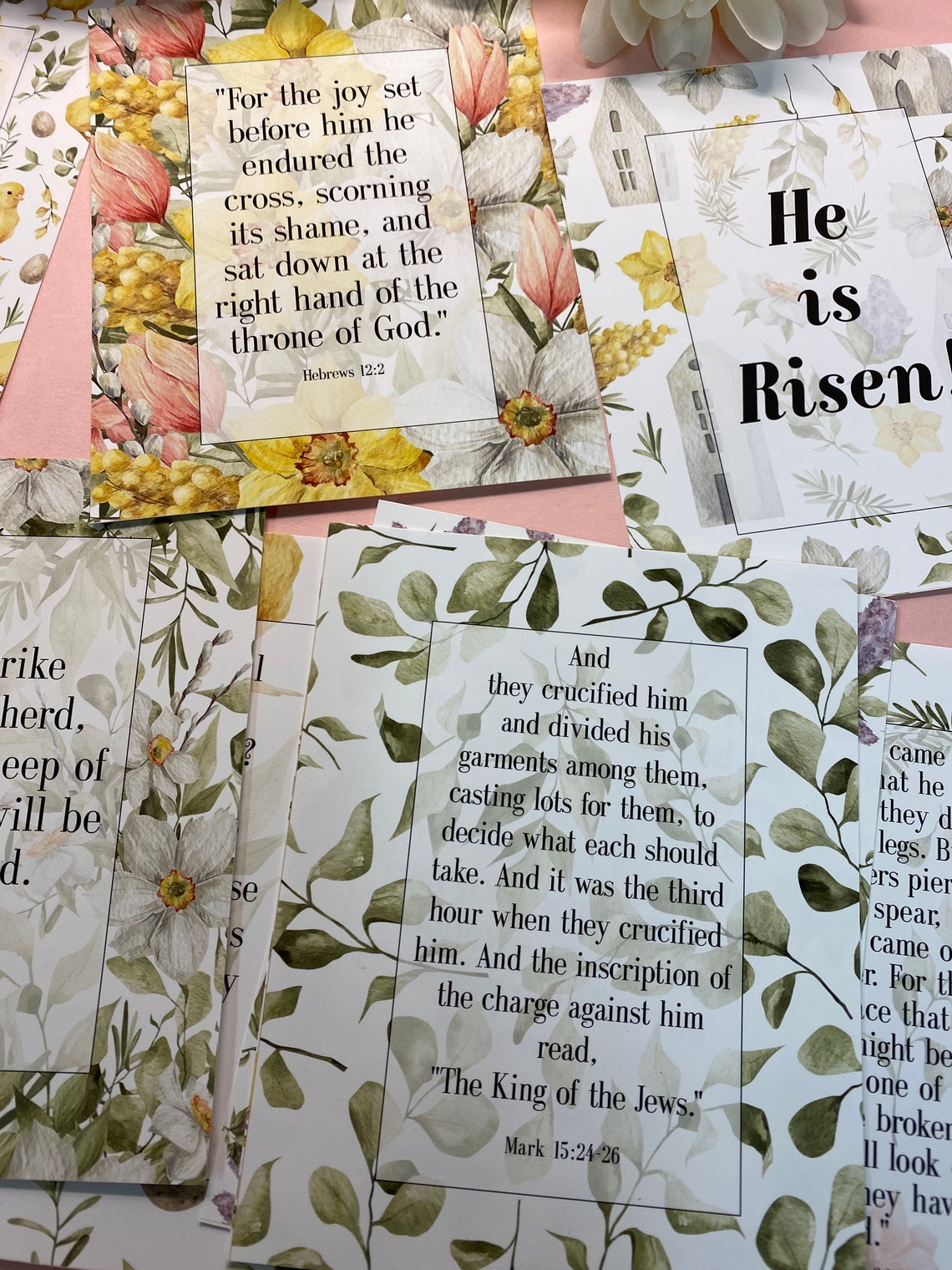 The Easter Story Verse Cards Printable Set Easter Gift - Etsy