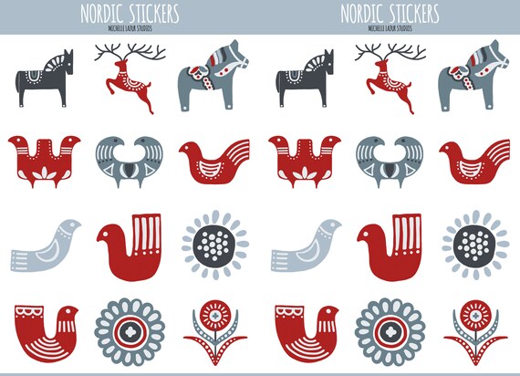 Nordic Stickers to Print and Cut Yourself. Package Wrapping - Etsy