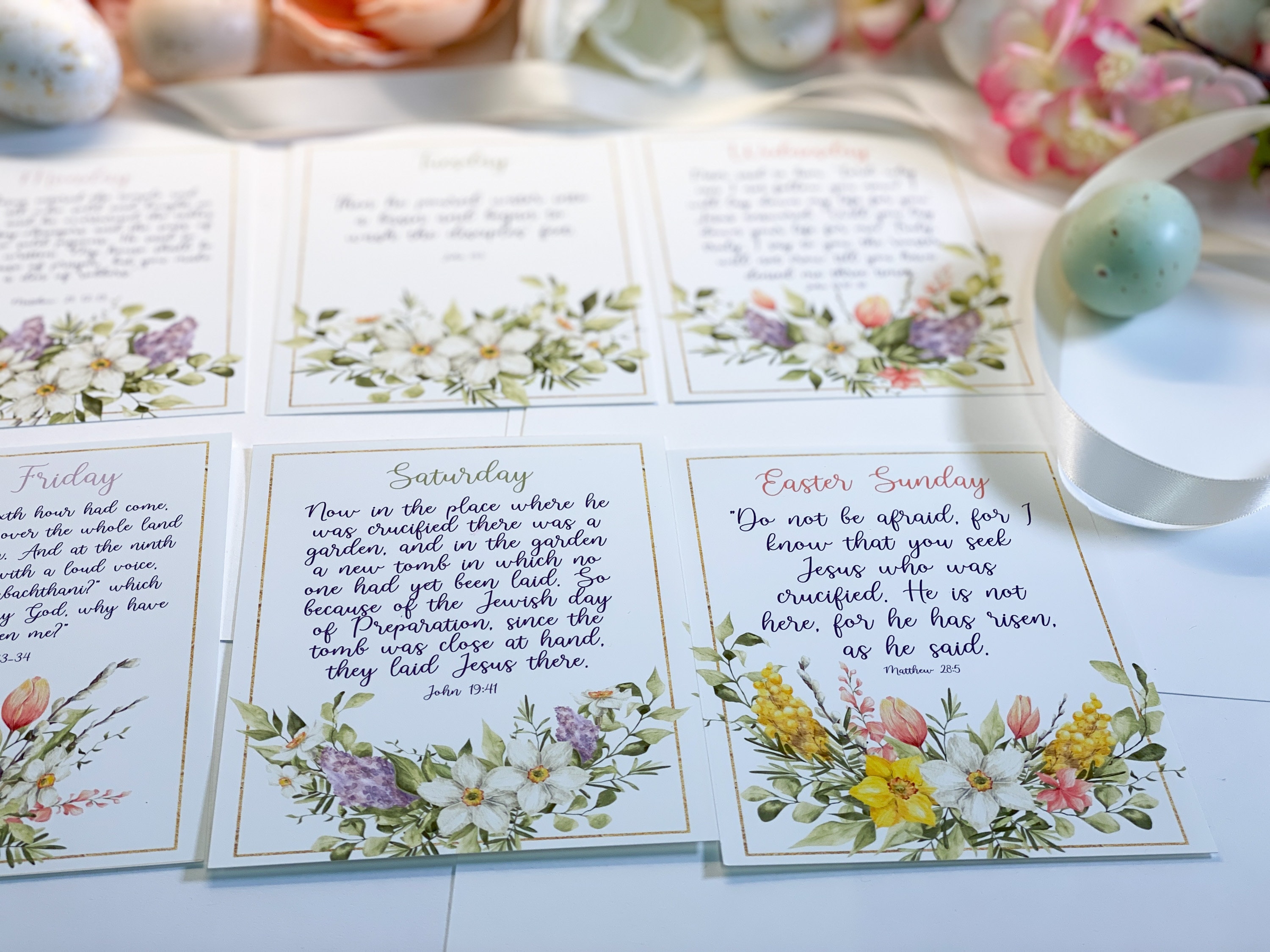 EASTER Passion Holy Week Verse Countdown Cards Easter Gift - Etsy