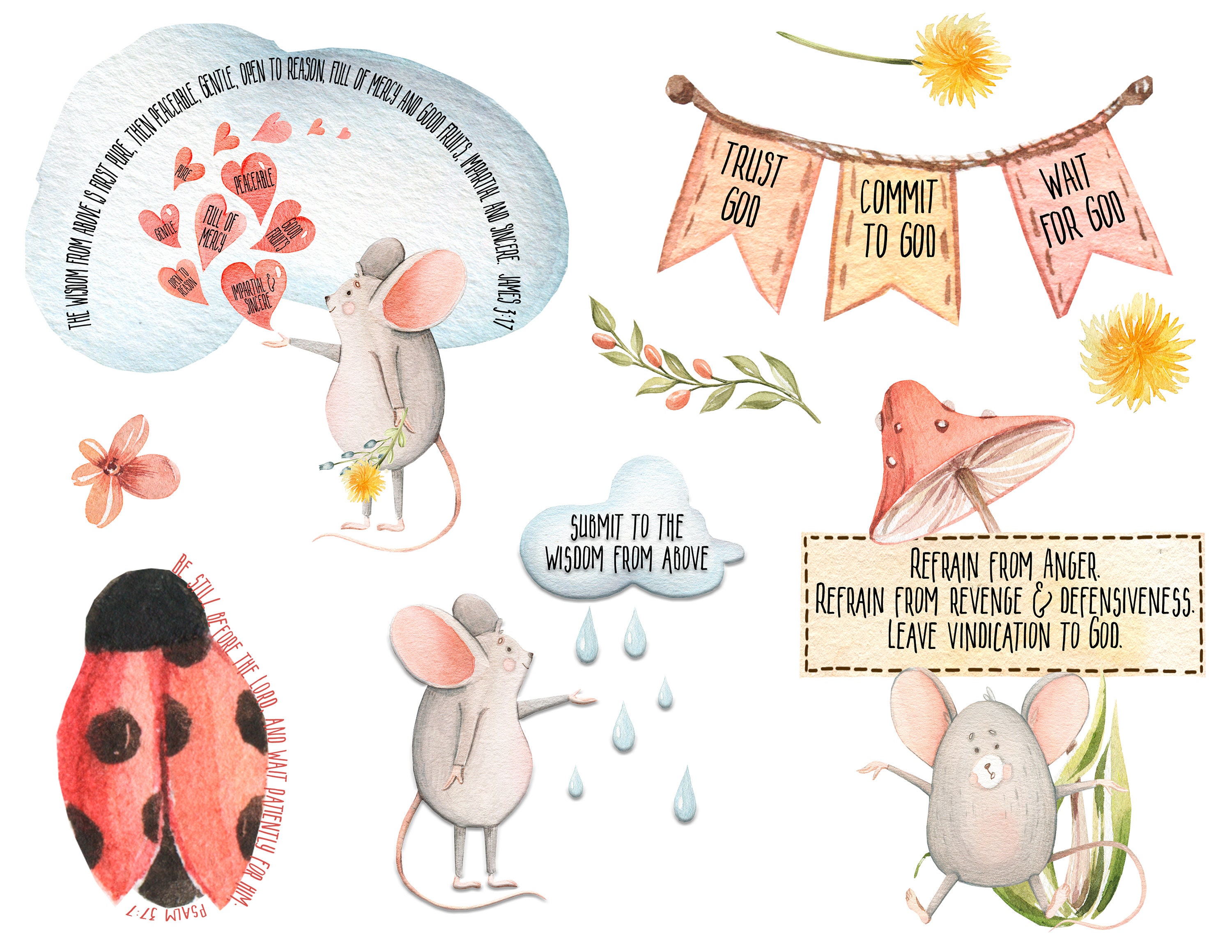 Blessed Are the Meek Bible Study Journaling Set Ephemera - Etsy