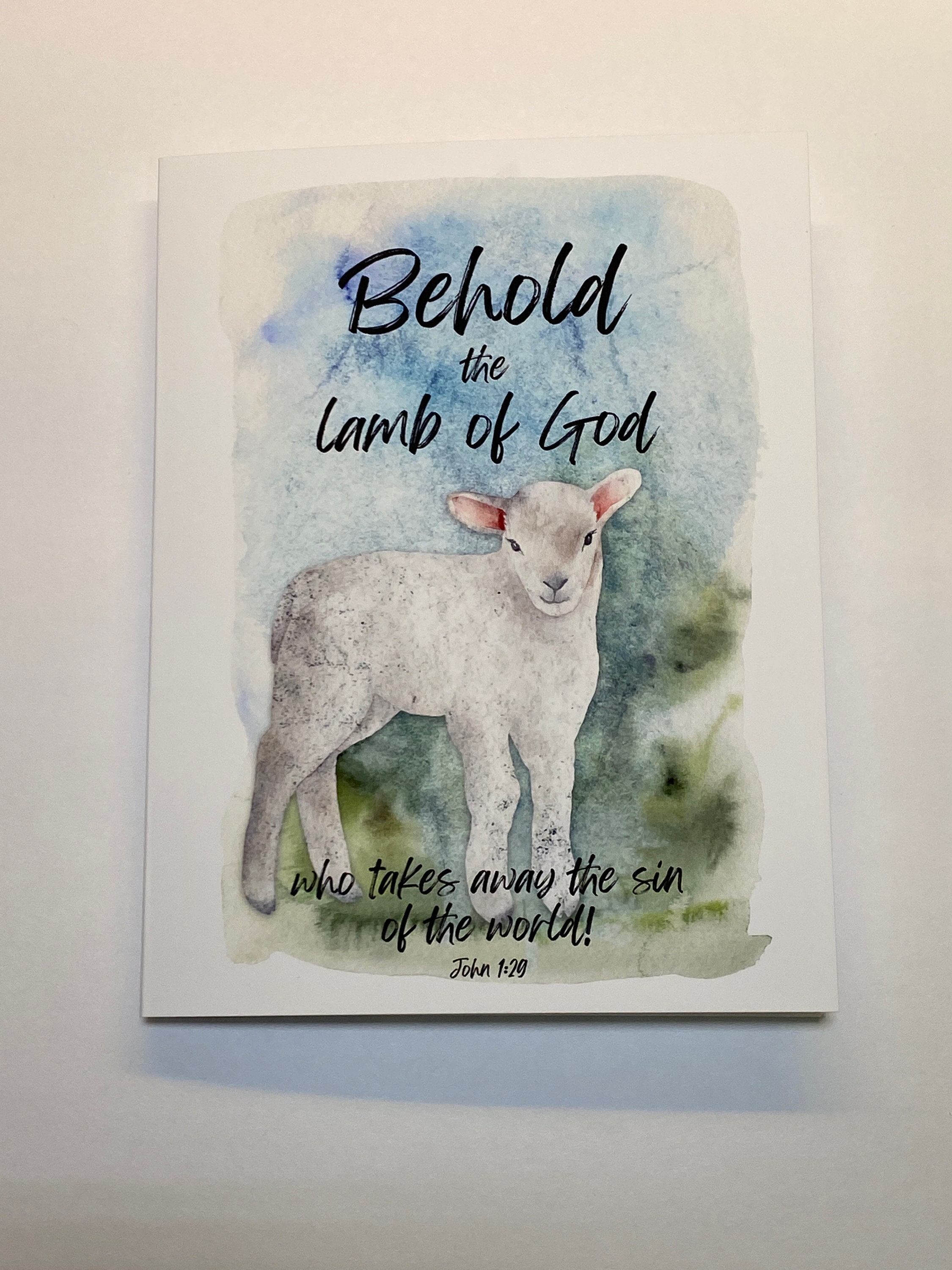 Printable Behold the Lamb Card and Print | Watercolor Easter Lamb ...