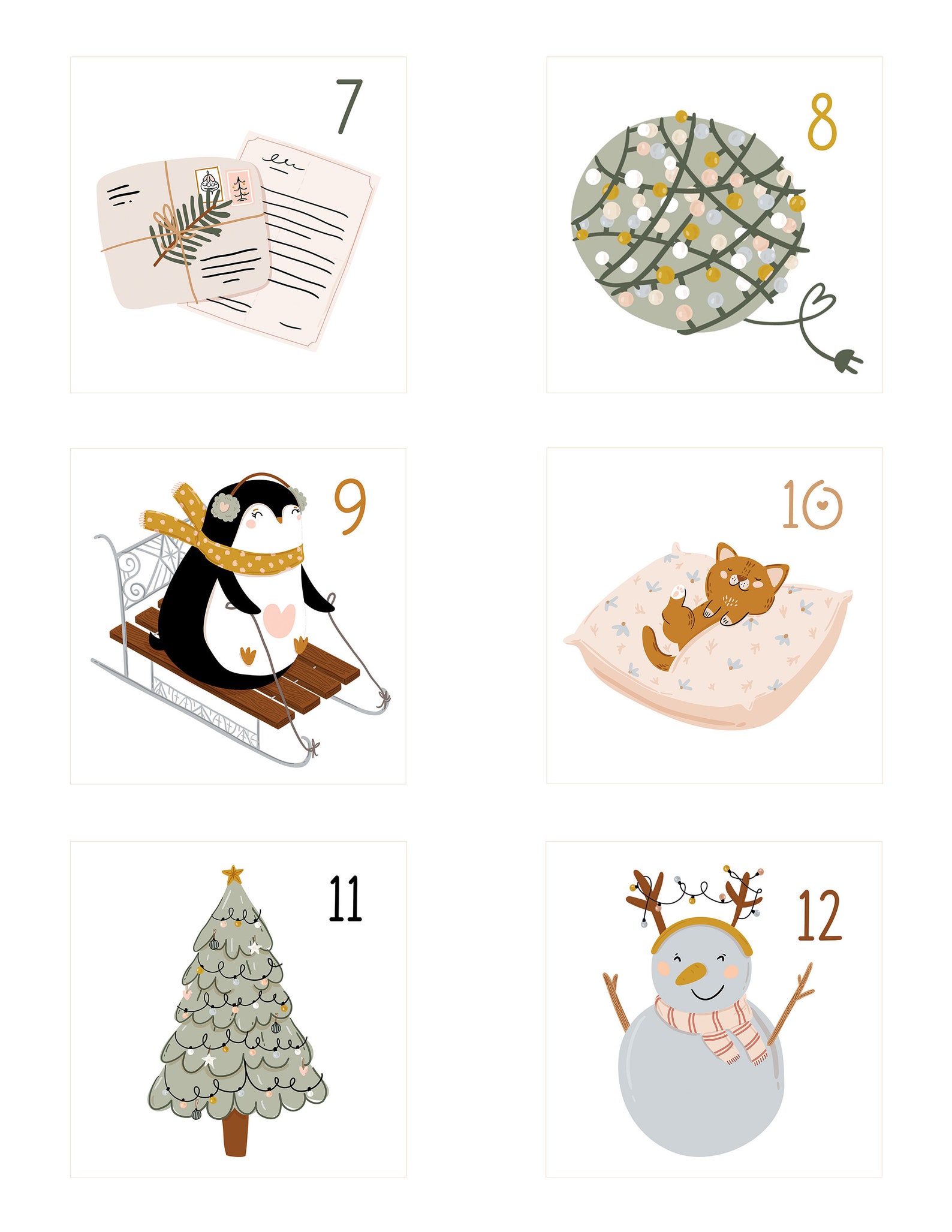 Advent Calendar Card Printable | Hygge Christmas Christmas Countdown ...