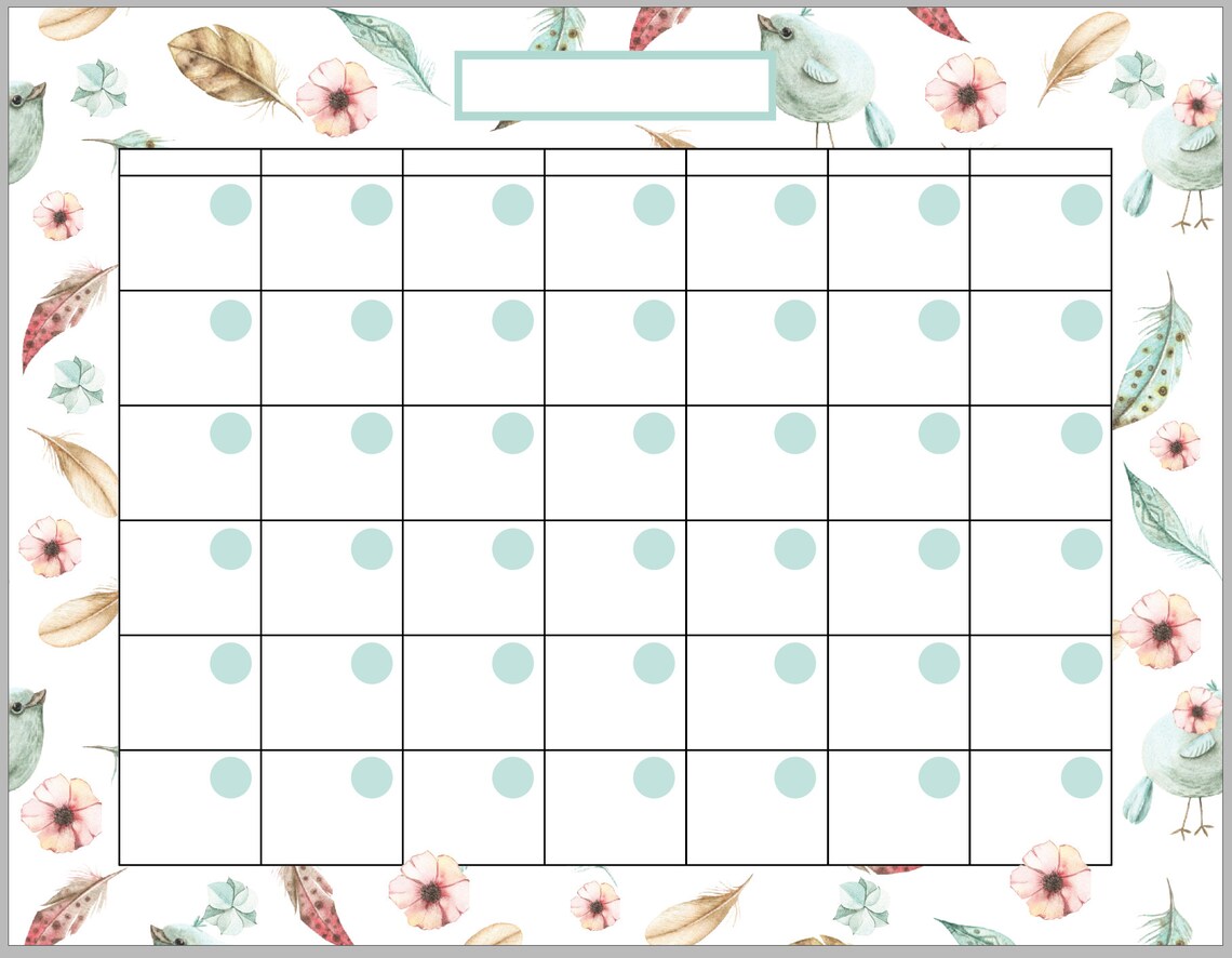 Printable Monthly Fill-in Wall Calendar Desk Calendar Planner | Etsy