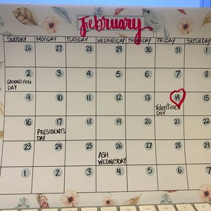 Printable Monthly Fill-in Wall Calendar Desk Calendar Planner Calendar ...